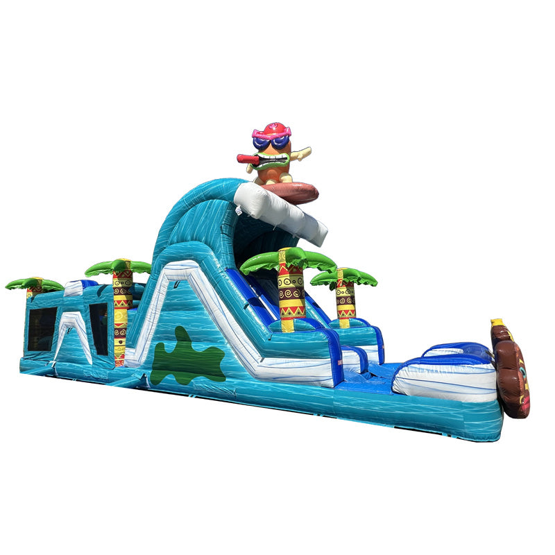 45'L Tiki Obstacle Course Wet n Dry – Moonwalk USA