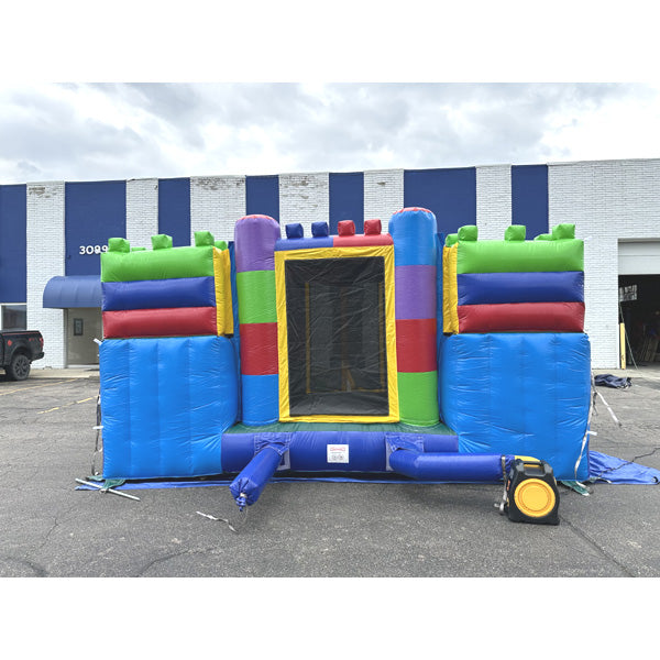 Dual Lane Dura-Lite Block Combo w Detachable Pool – Moonwalk USA