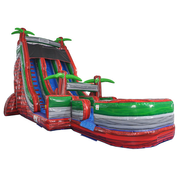 22'H 2-Lane Fire Screamer Slide w/ Slip n Splash – Moonwalk USA