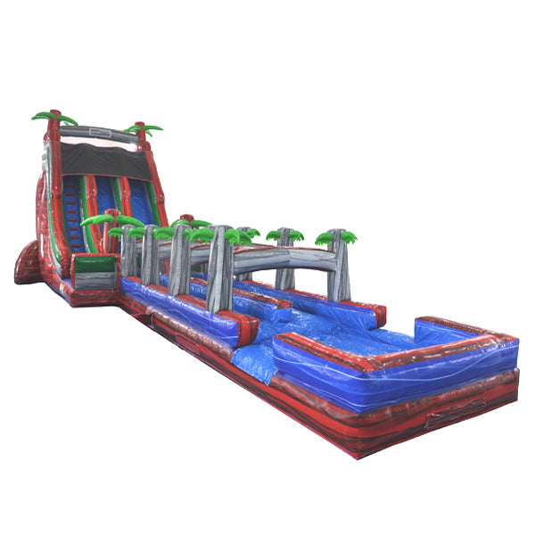 22'H 2-Lane Fire Screamer Slide w/ Slip n Splash – Moonwalk USA