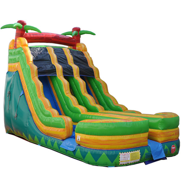 18'H Dual Lane Palm Tree Slide Wet n Dry – Moonwalk USA