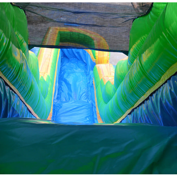 18'H Dual Lane Palm Tree Slide Wet n Dry – Moonwalk USA