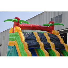 18'H Dual Lane Palm Tree Slide Wet n Dry – Moonwalk USA