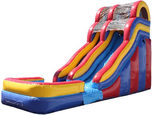 18'H Double Dip Slide Wet n Dry (Red) – Moonwalk USA